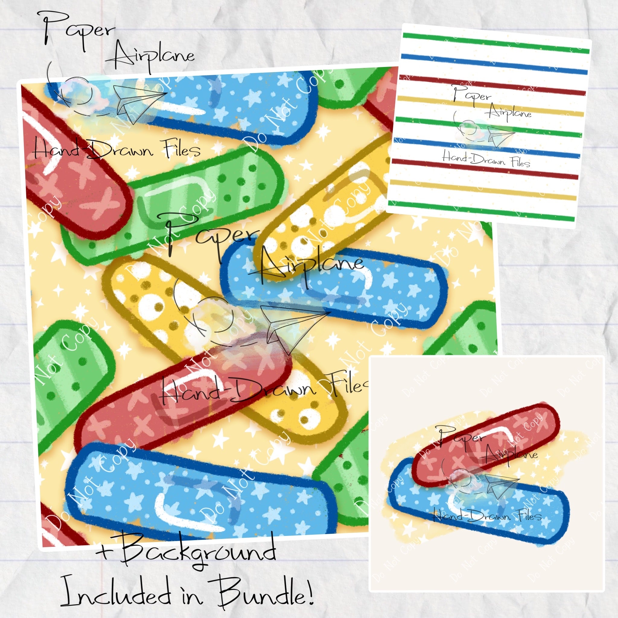 Bandages (Primary) – Paper Airplane Hand-Drawn Files