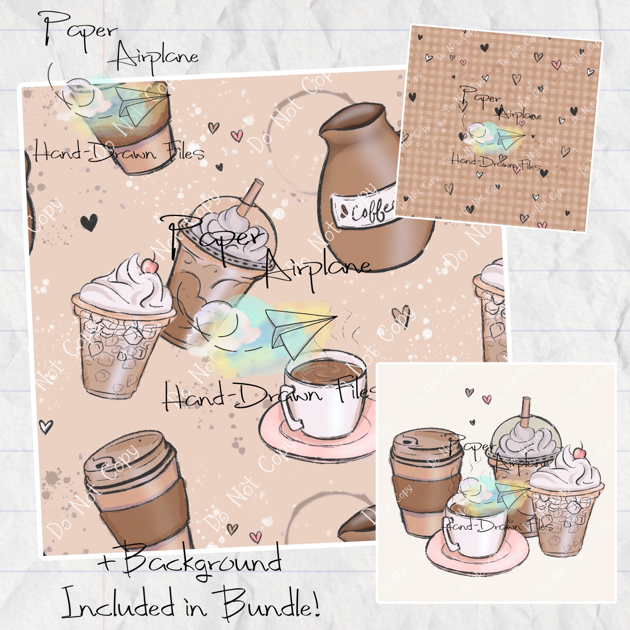 Coffee Break (Neutral) – Paper Airplane Hand-Drawn Files