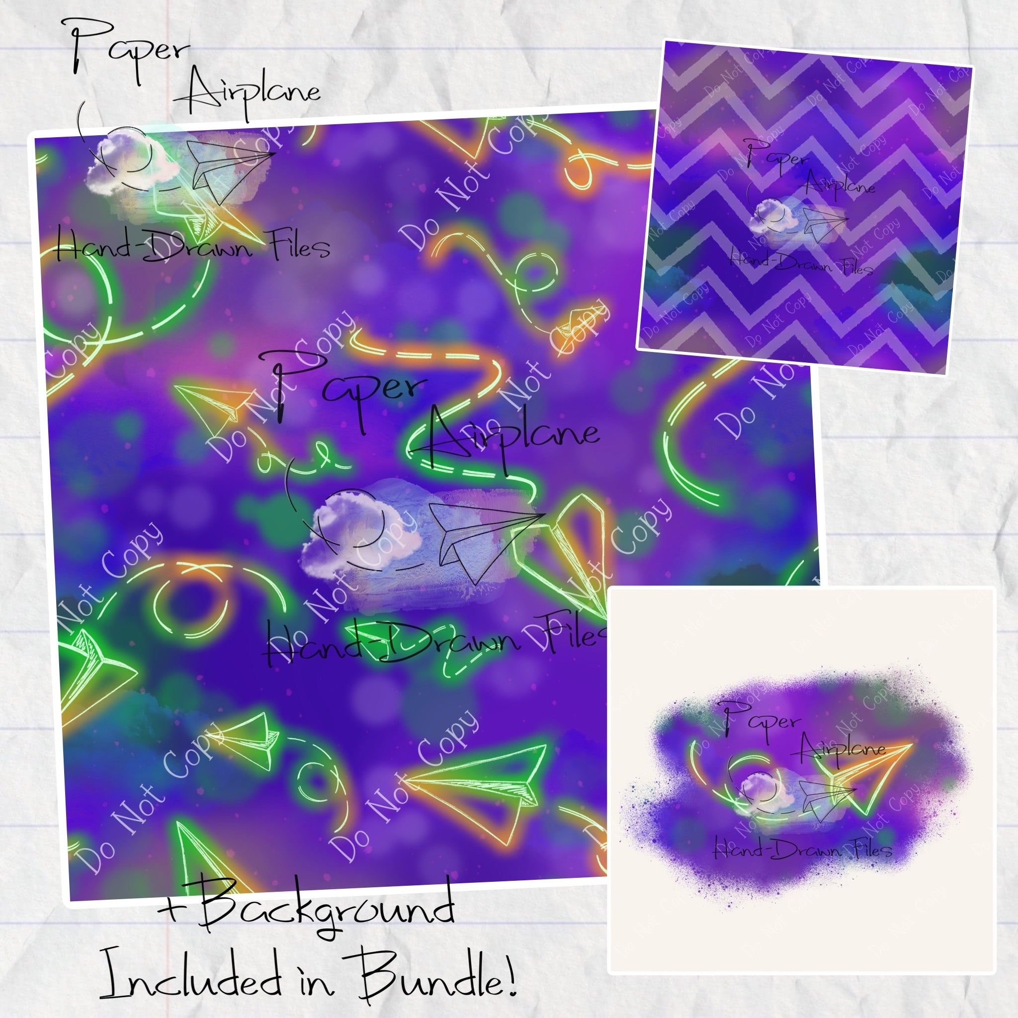 Paper Airplanes (Witch's Glow) – Paper Airplane Hand-Drawn Files