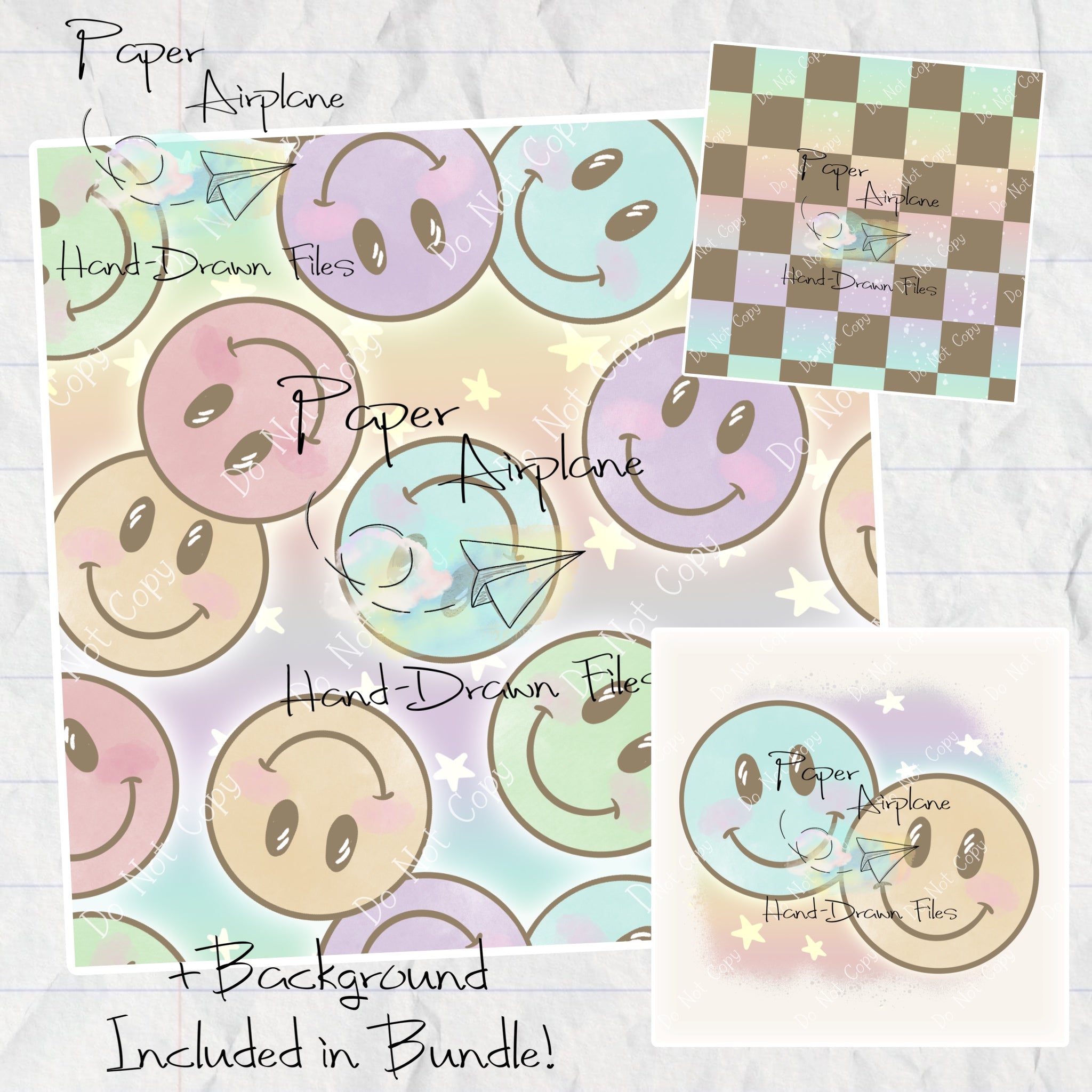 Smiles (Rainbow) – Paper Airplane Hand-Drawn Files