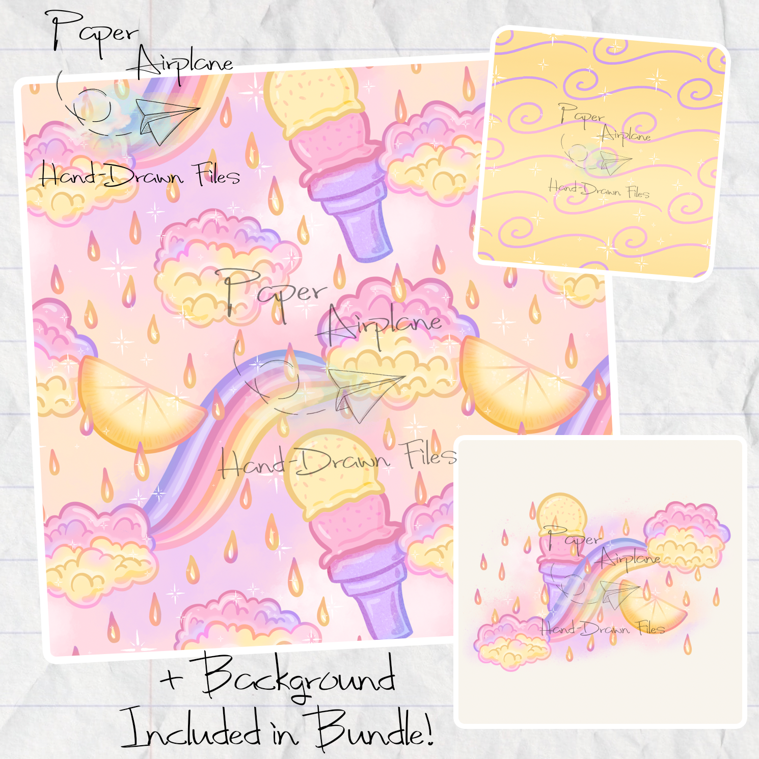 Pink Lemonade Dreams – Paper Airplane Hand-Drawn Files