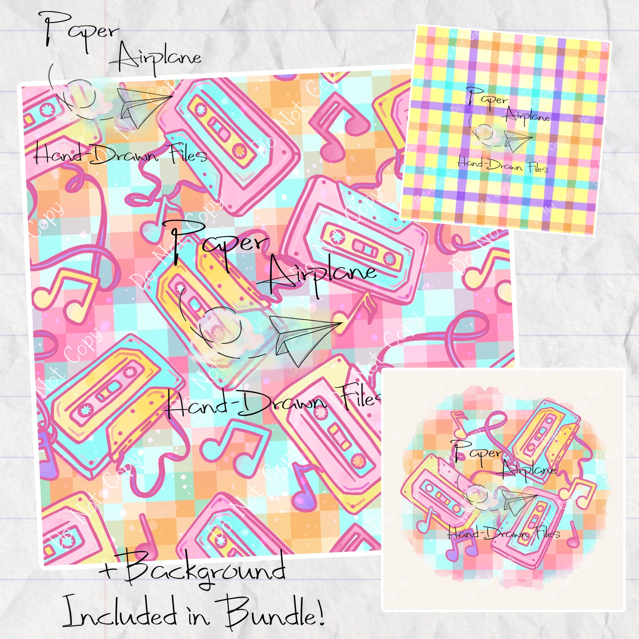 Mixtapes (Girly) – Paper Airplane Hand-Drawn Files