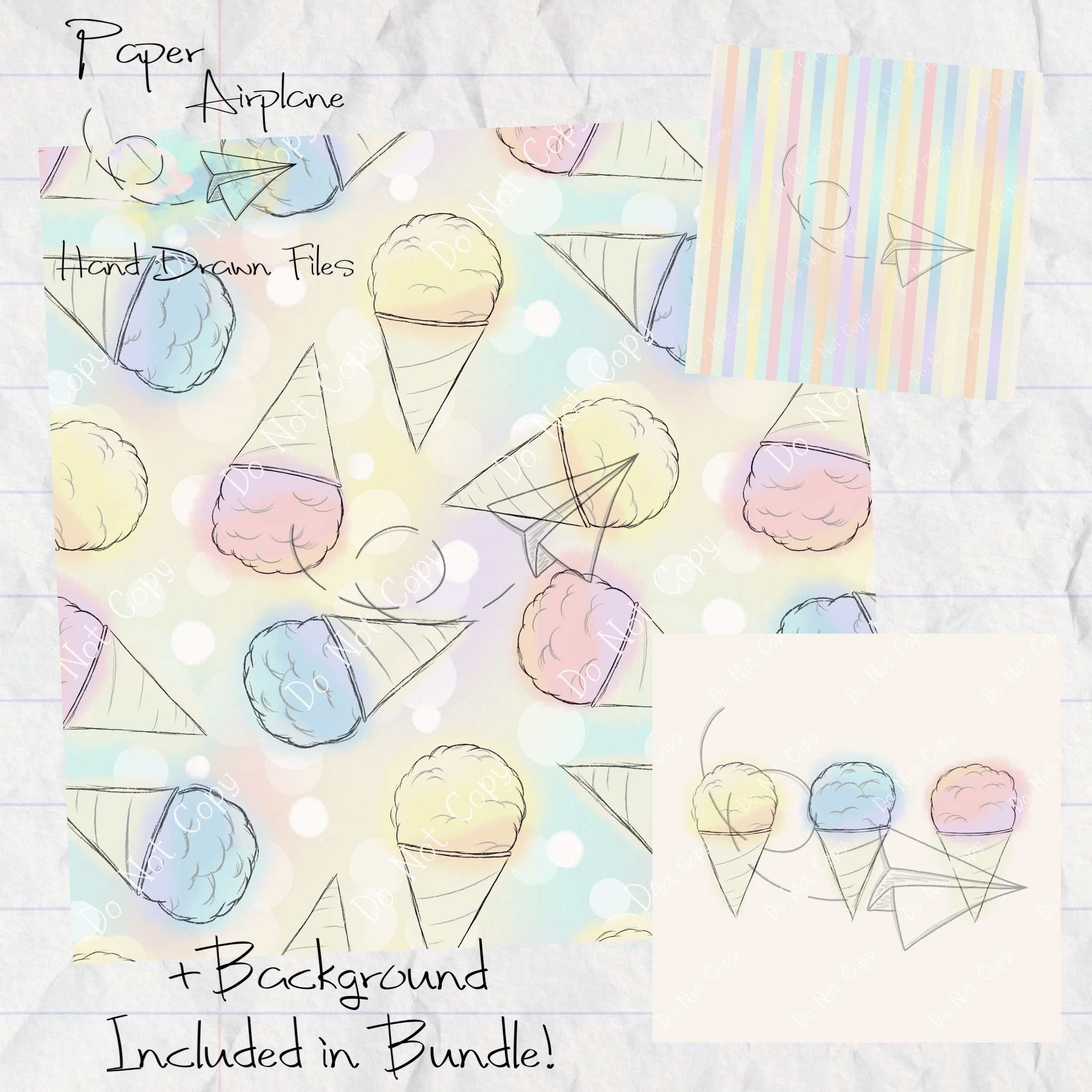 Snow Cones (Original) – Paper Airplane Hand-Drawn Files