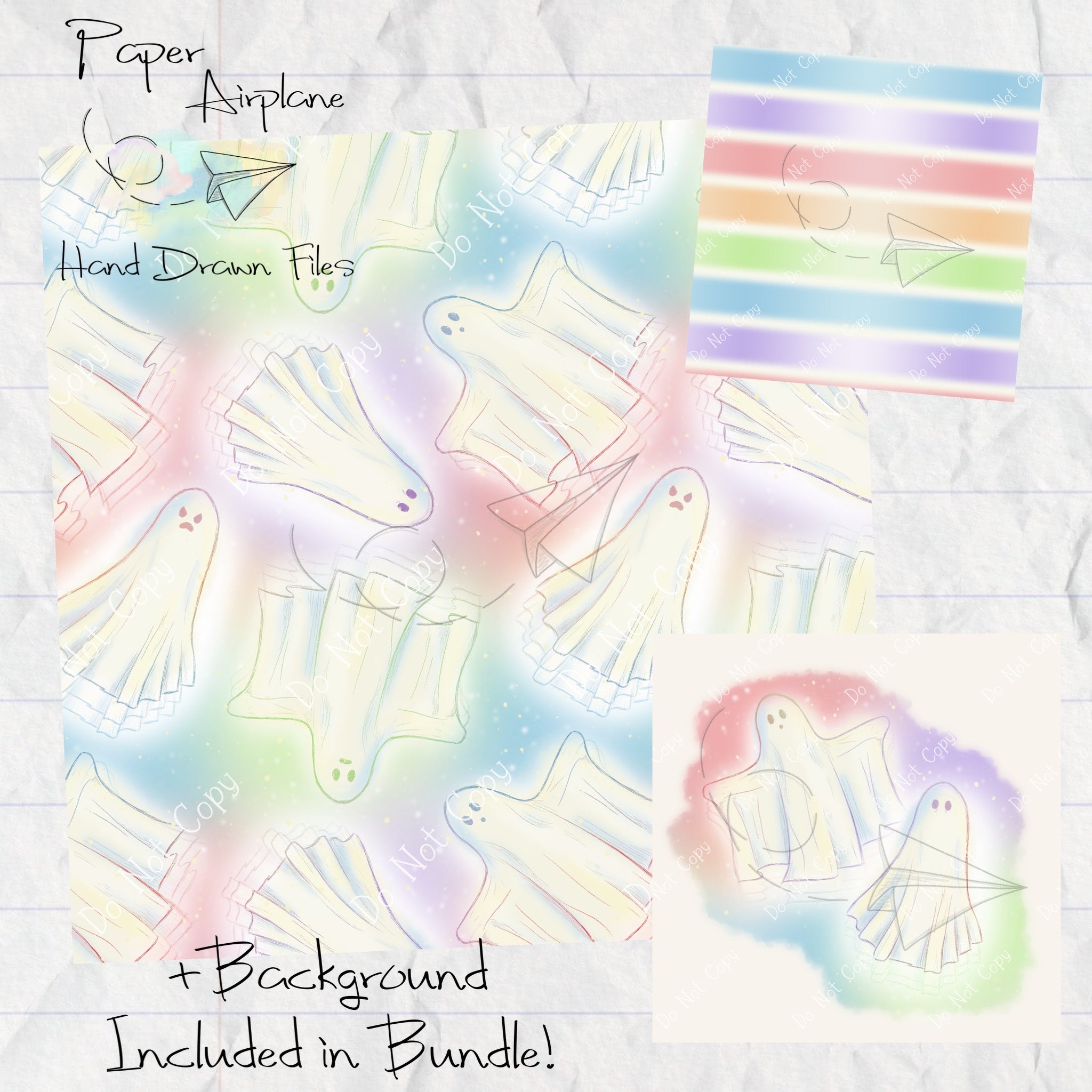 Ghosts (Rainbow Glow) – Paper Airplane Hand-Drawn Files