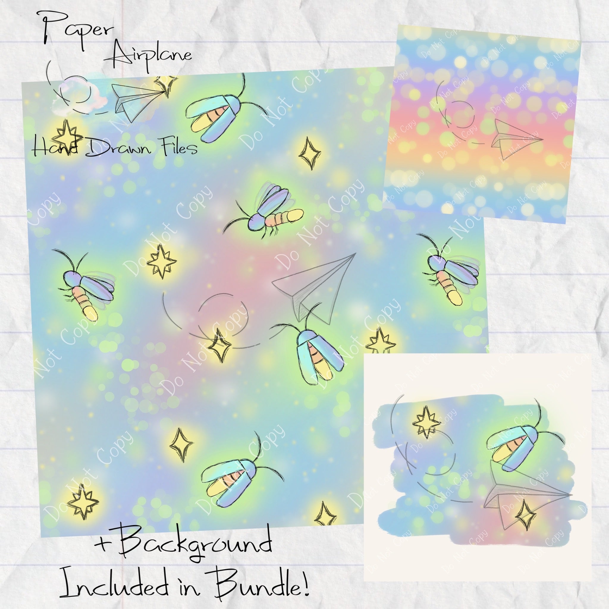 Fireflies – Paper Airplane Hand-Drawn Files