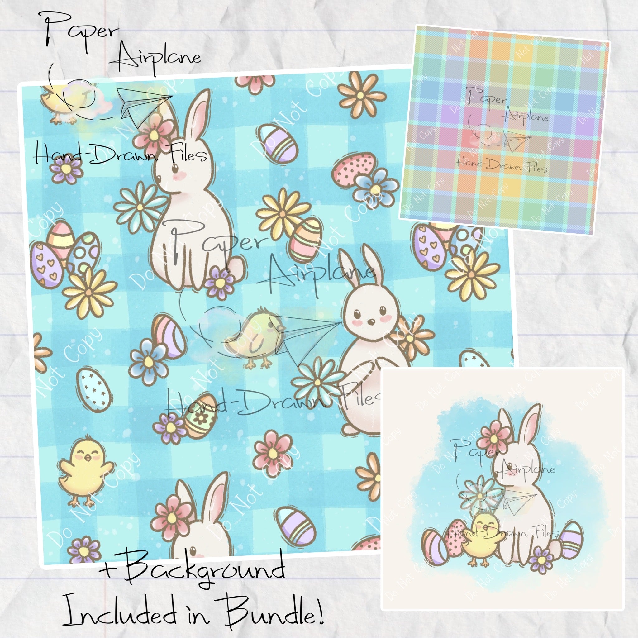 Easter Fun (Blue) – Paper Airplane Hand-Drawn Files