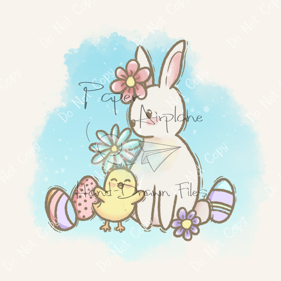 Easter Fun (Blue) – Paper Airplane Hand-Drawn Files