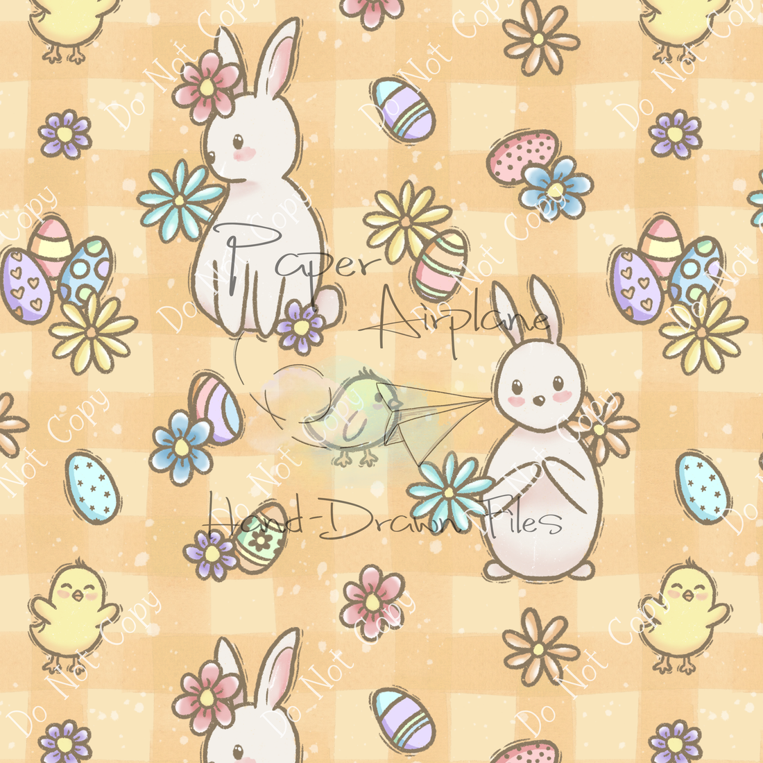 Easter Fun (Orange) – Paper Airplane Hand-Drawn Files