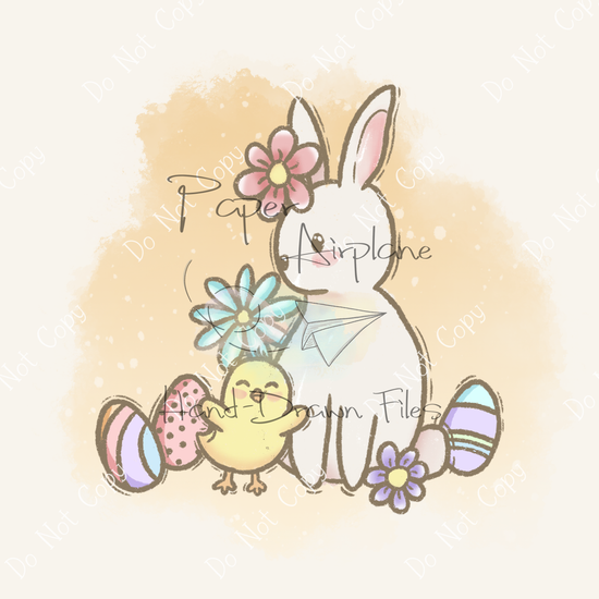 Easter Fun (Orange) – Paper Airplane Hand-Drawn Files