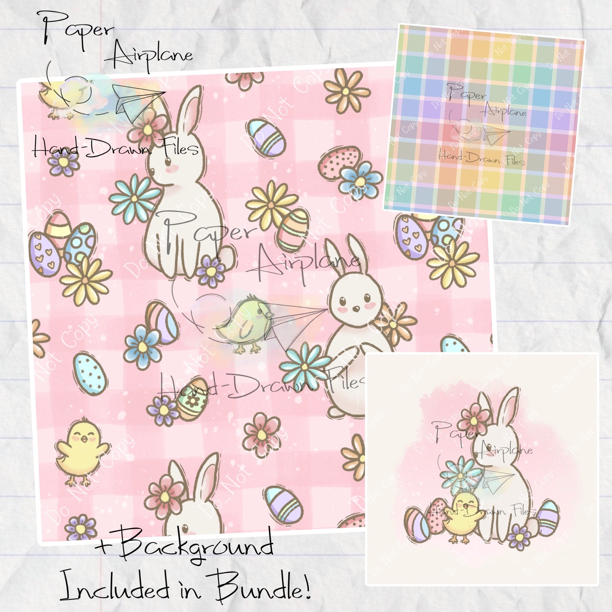 Easter Fun (Pink) – Paper Airplane Hand-Drawn Files
