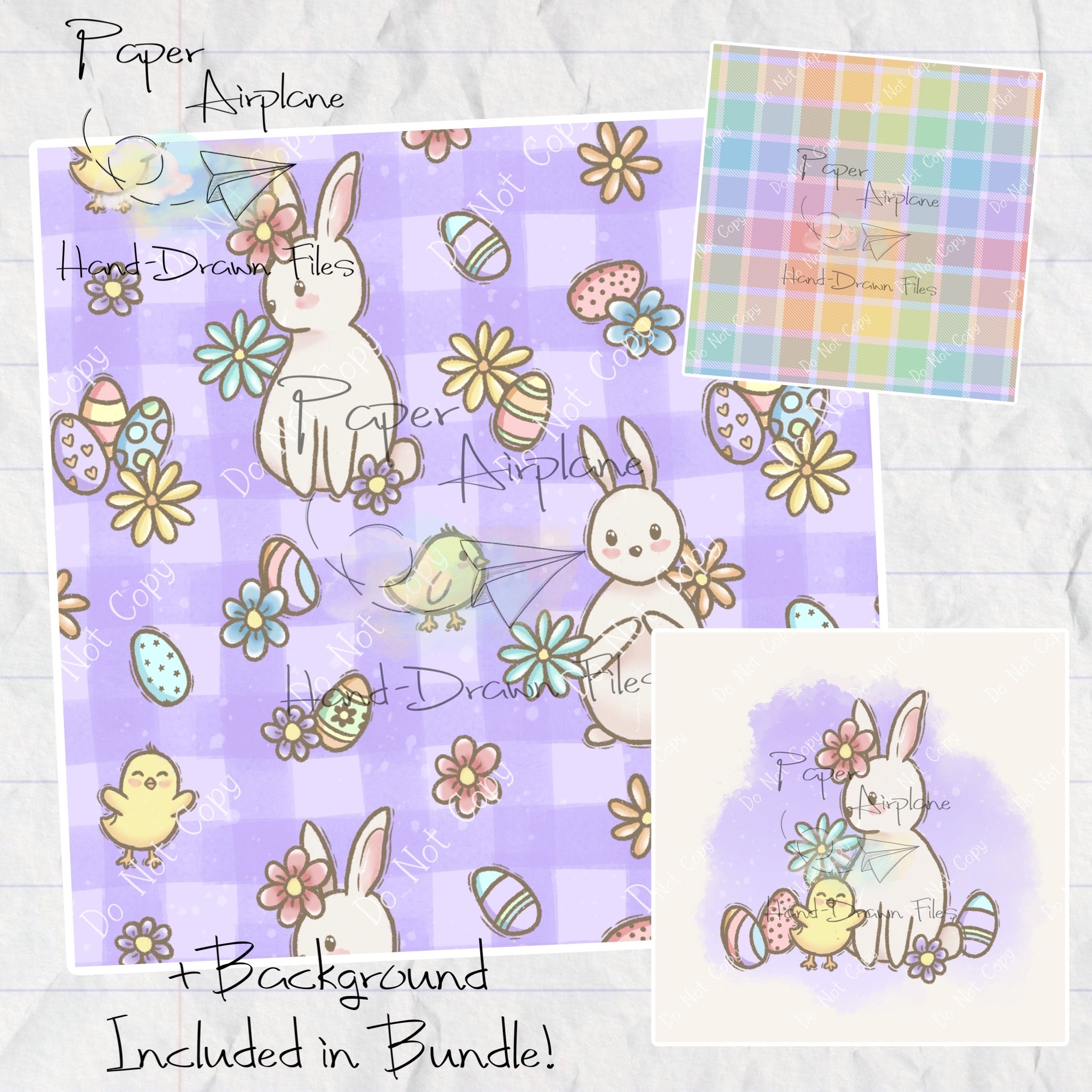Easter Fun (Purple) – Paper Airplane Hand-Drawn Files