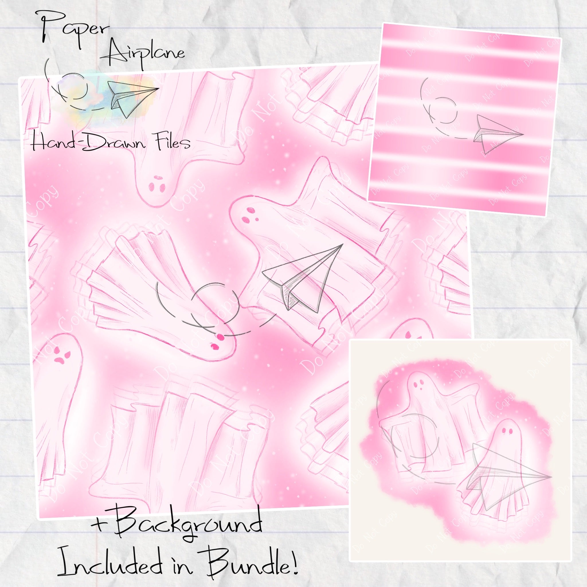 Ghosts (Pink Glow) – Paper Airplane Hand-Drawn Files