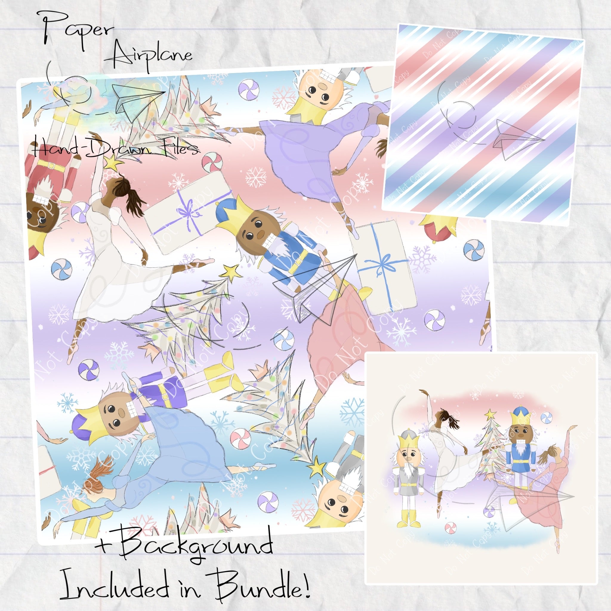 Nutcracker (Gradient) – Paper Airplane Hand-Drawn Files