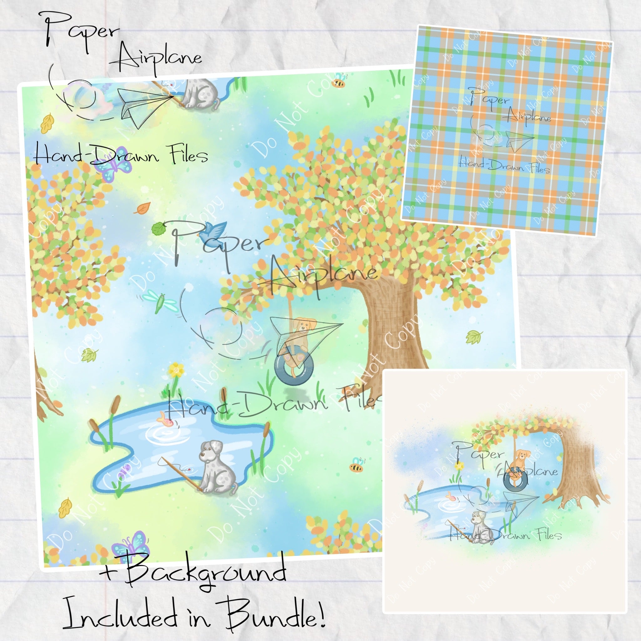 Outdoor Dogs – Paper Airplane Hand-Drawn Files