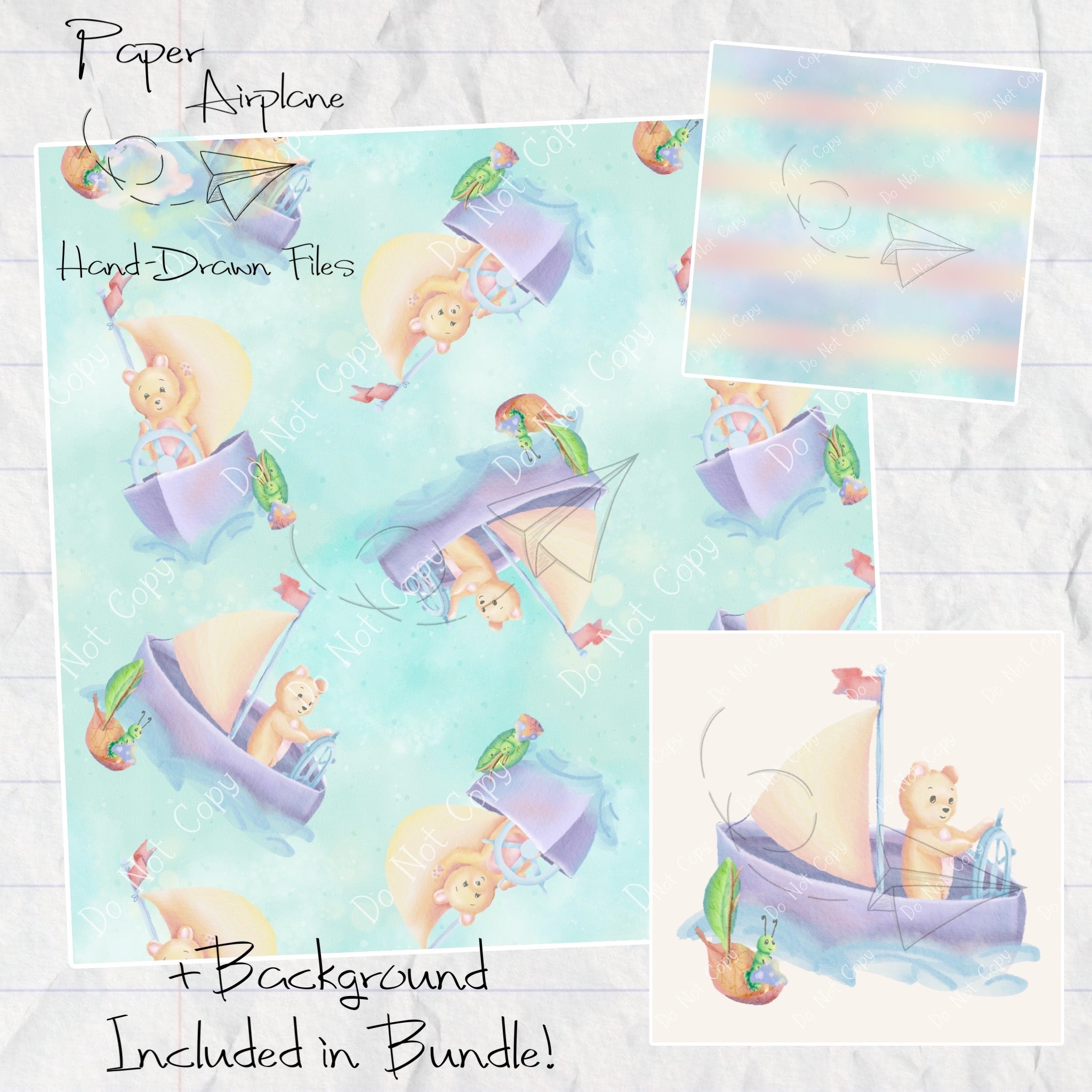 Sailboat Races – Paper Airplane Hand-Drawn Files