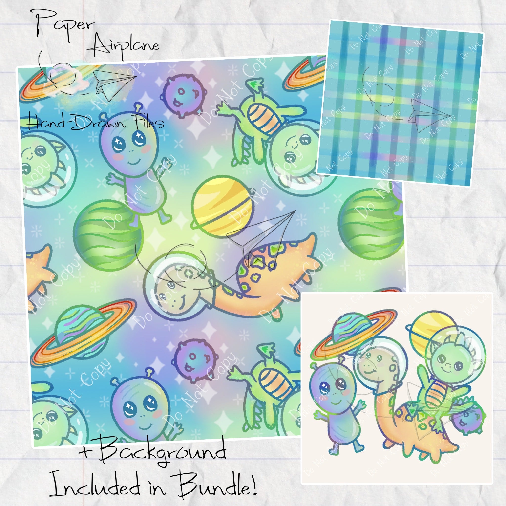 Space Creatures (Original) – Paper Airplane Hand-Drawn Files