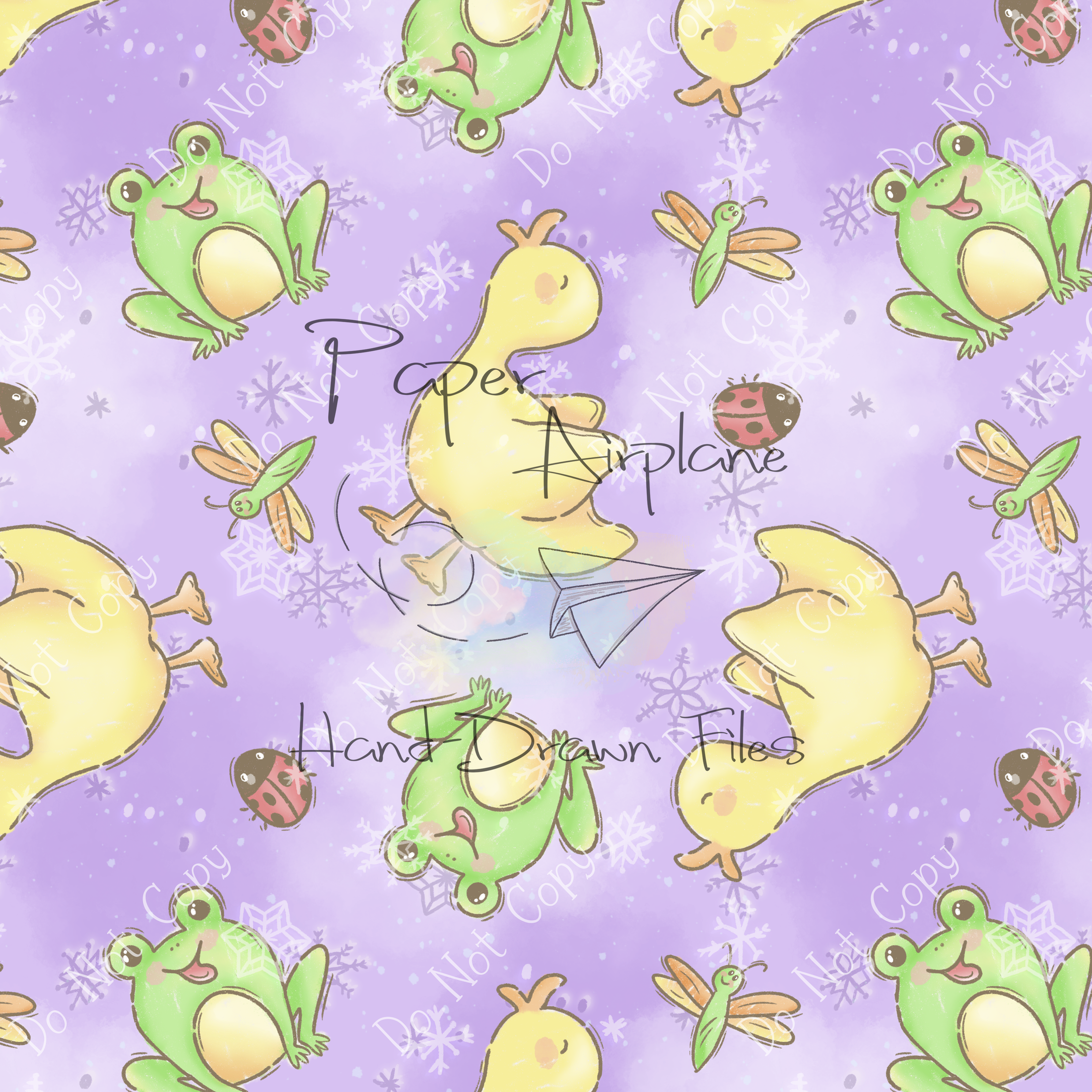 Spring Pals (Snowy Purple) – Paper Airplane Hand-Drawn Files