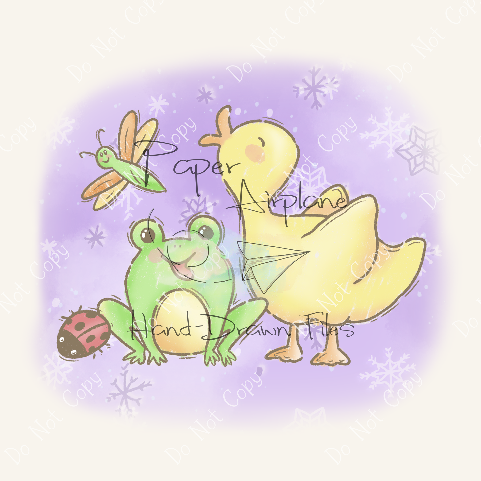 Spring Pals (Snowy Purple) – Paper Airplane Hand-Drawn Files